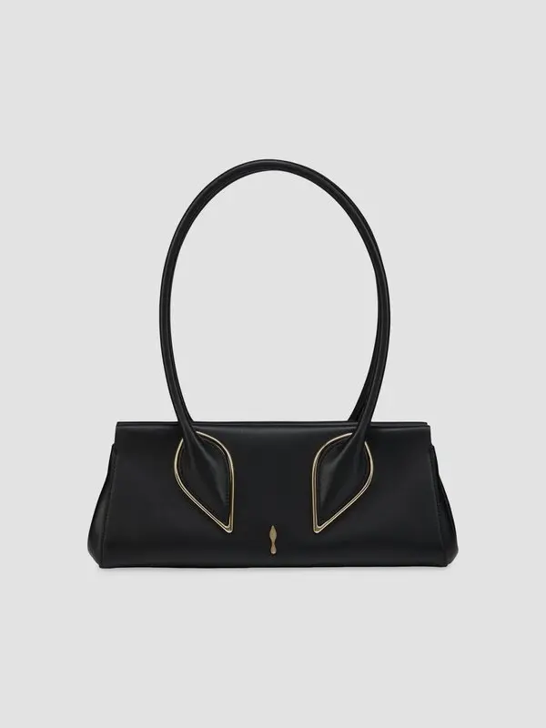 CHRISTIAN LOUBOUTIN Venus Leather Shoulder Bag - Black