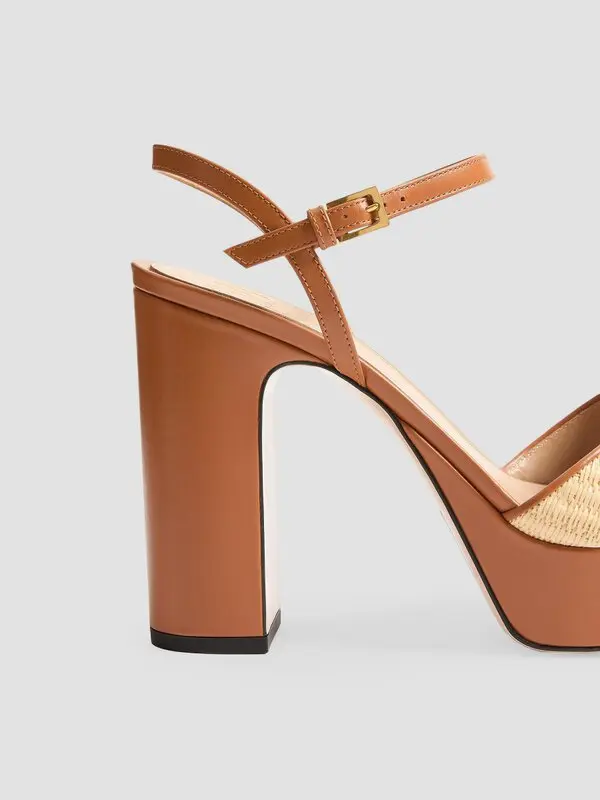 Valentino Garavani Vlogo Signature 115mm Platform Sandals In Raffia