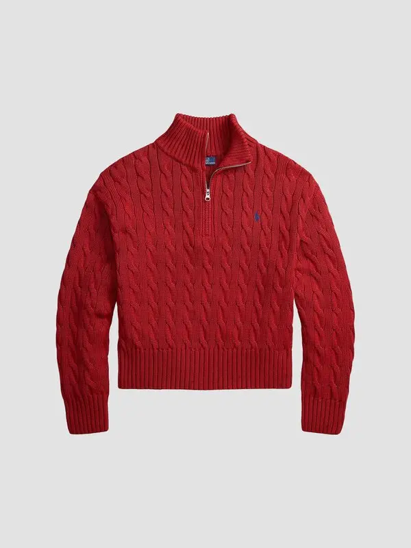 Polo Ralph Lauren Cable-knit Quarter-zip Sweater