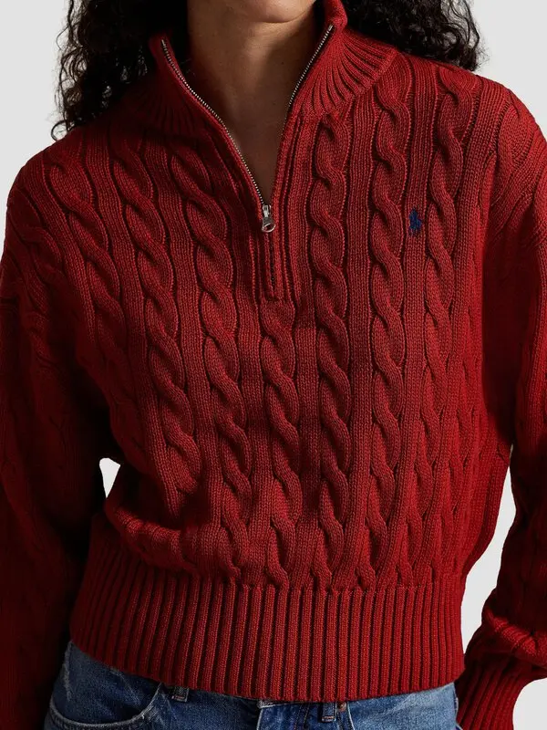 Polo Ralph Lauren Cable-knit Quarter-zip Sweater