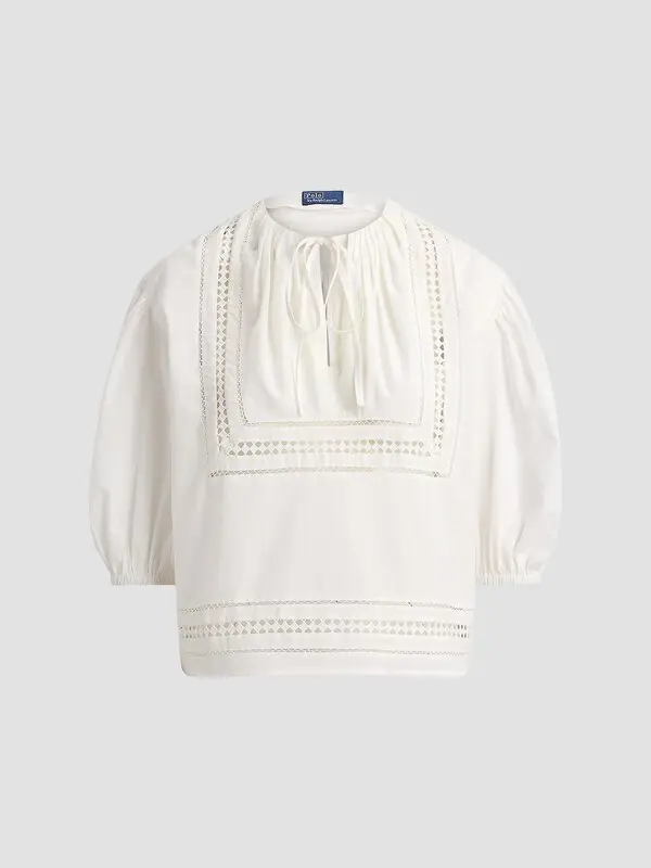 Polo Ralph Lauren Lace-trim Cotton Shirt - White