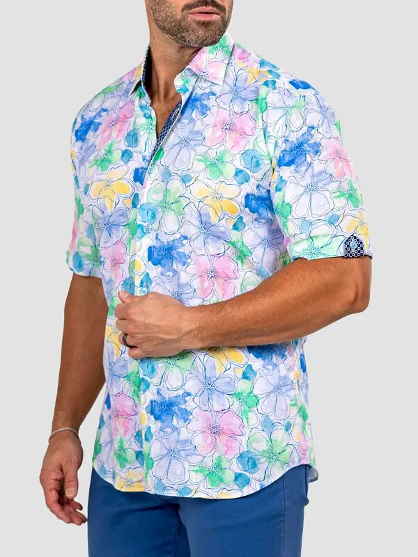 MACEOO Galileo Short Sleeve Shirt - White Multi