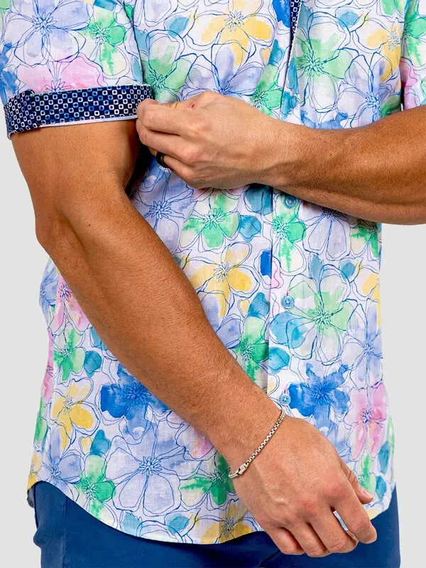 MACEOO Galileo Short Sleeve Shirt - White Multi