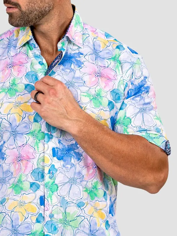 MACEOO Galileo Short Sleeve Shirt - White Multi