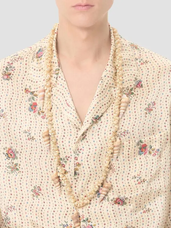 Valentino Garavani Silk Bowling Shirt With Papier Floral Print