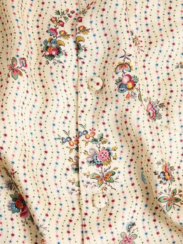Valentino Garavani Silk Bowling Shirt With Papier Floral Print