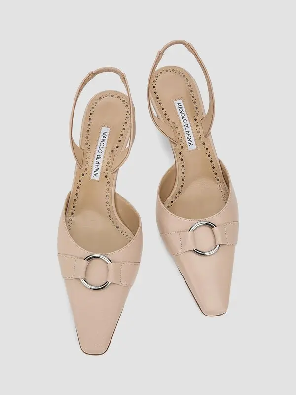 Manolo Blahnik Trixa 50mm Leather Pumps