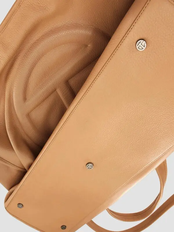 TELFAR Large Carry Logo Leather Bag - Desert