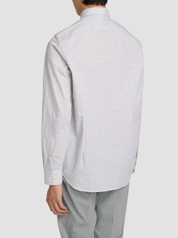 SAKS FIFTH AVENUE Mini-check Poplin Button-front Shirt