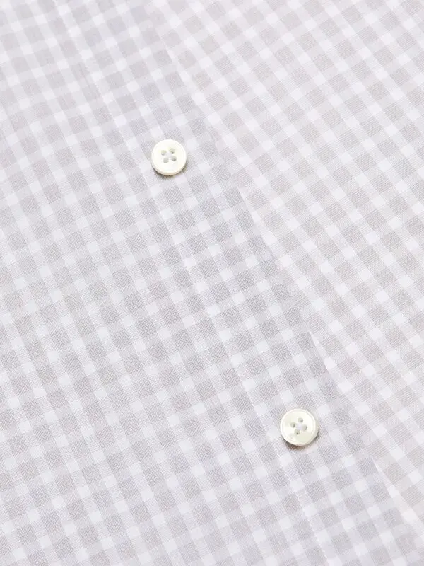 SAKS FIFTH AVENUE Mini-check Poplin Button-front Shirt