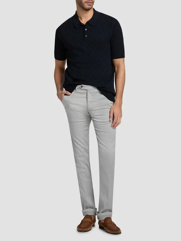 SAKS FIFTH AVENUE Geometric Cotton Polo Shirt
