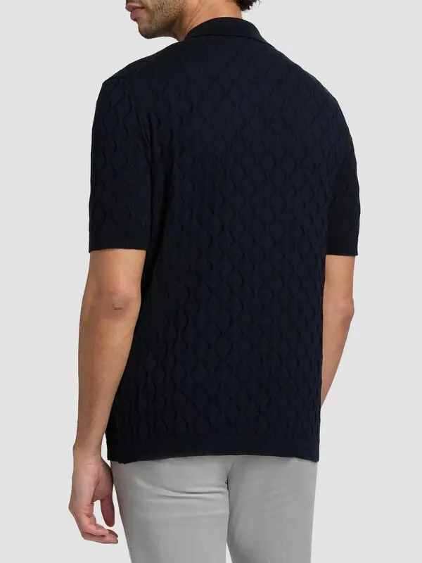 SAKS FIFTH AVENUE Geometric Cotton Polo Shirt