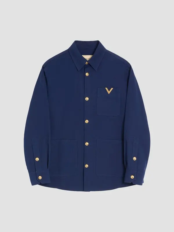 Valentino Garavani Gabardine Shirt Jacket With Vgold