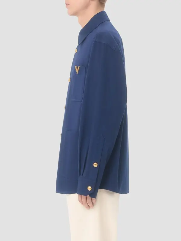 Valentino Garavani Gabardine Shirt Jacket With Vgold
