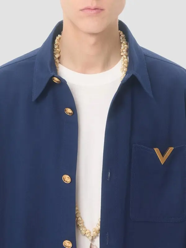 Valentino Garavani Gabardine Shirt Jacket With Vgold