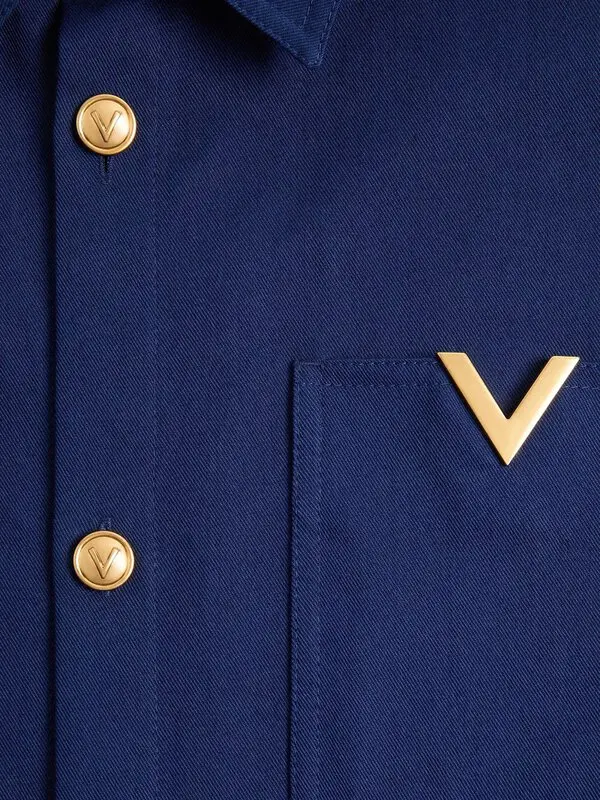 Valentino Garavani Gabardine Shirt Jacket With Vgold