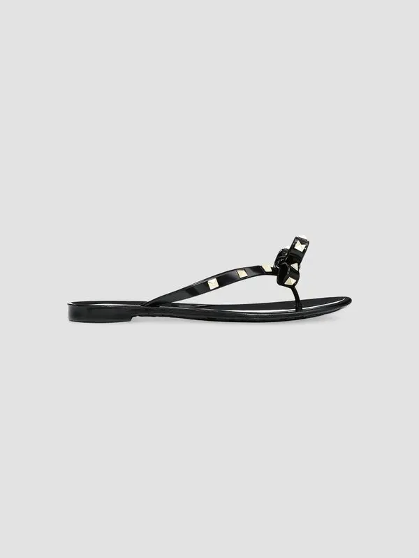 Valentino Garavani Rockstud Rubber Slippers - Black