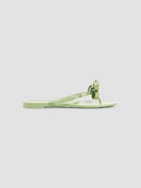 Valentino Garavani Rockstud Rubber Slippers - Mint