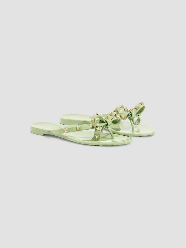 Valentino Garavani Rockstud Rubber Slippers - Mint