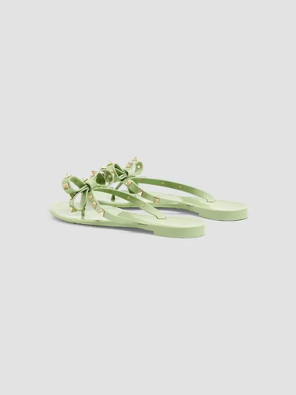 Valentino Garavani Rockstud Rubber Slippers - Mint