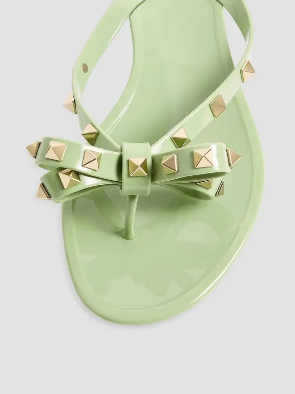 Valentino Garavani Rockstud Rubber Slippers - Mint
