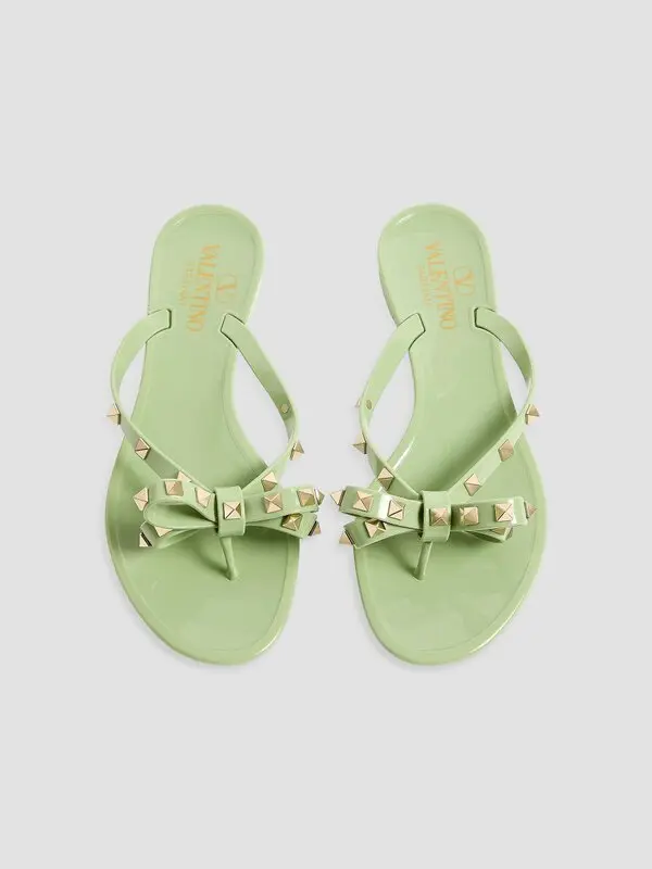Valentino Garavani Rockstud Rubber Slippers - Mint
