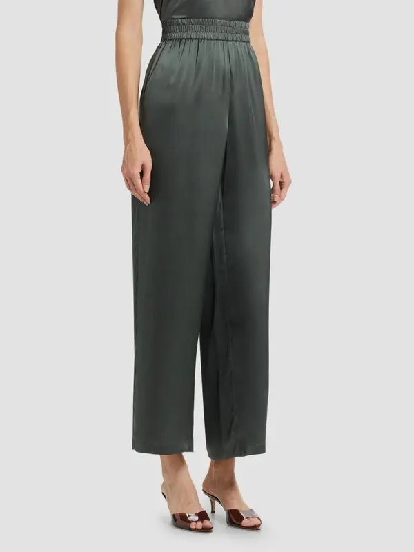 Cami Nyc Bleecker Silk Wide-leg Pants - Thyme