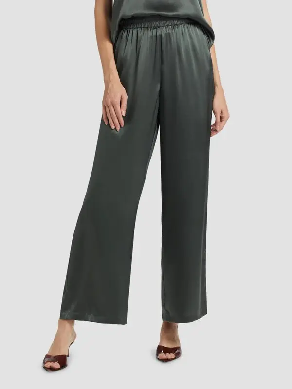 Cami Nyc Bleecker Silk Wide-leg Pants - Thyme