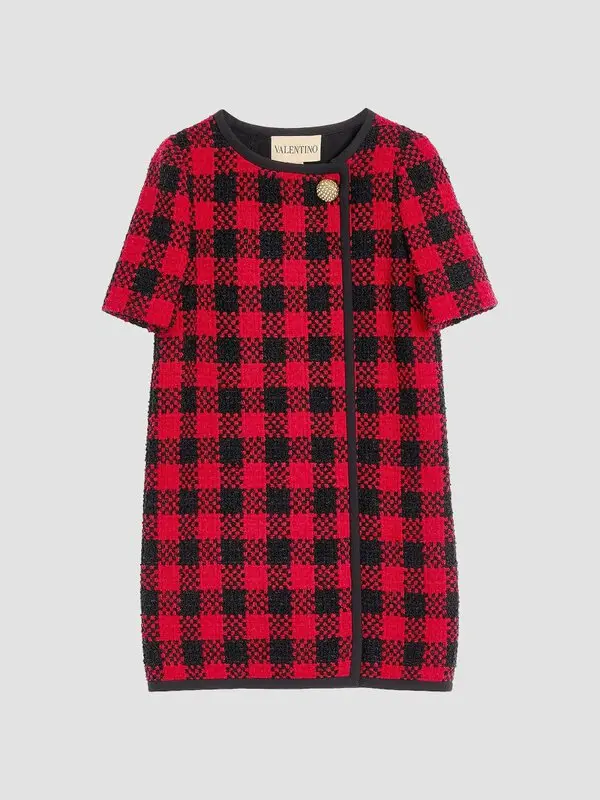 Valentino Garavani Damier Tweed Short Dress - Paris Black