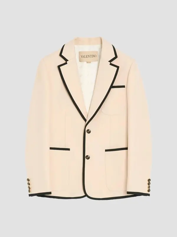 Valentino Garavani Single-breasted Wool Gabardine Jacket - Cream