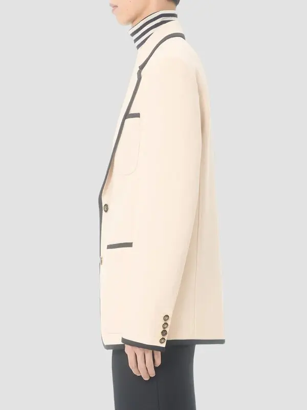 Valentino Garavani Single-breasted Wool Gabardine Jacket - Cream