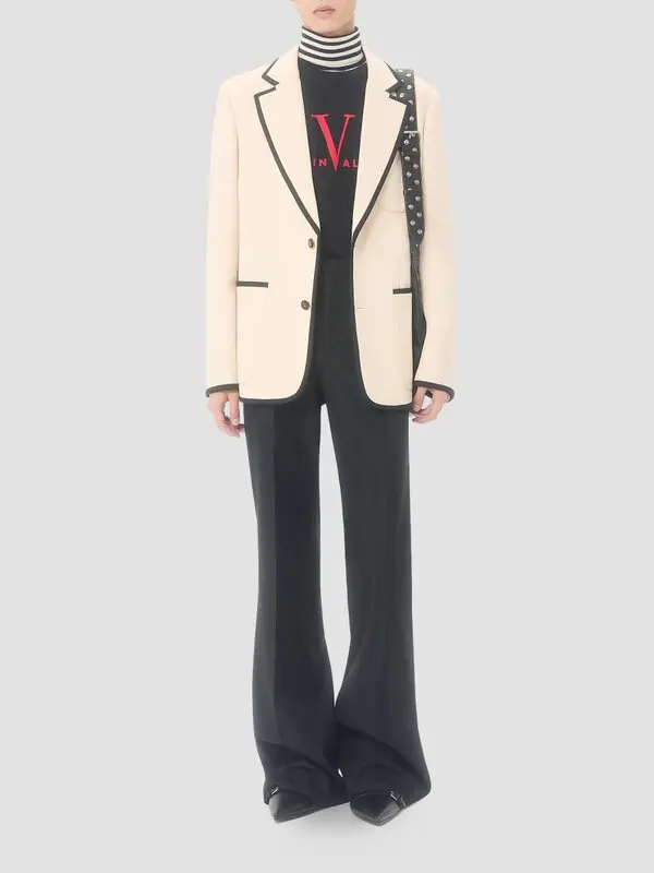 Valentino Garavani Single-breasted Wool Gabardine Jacket - Cream
