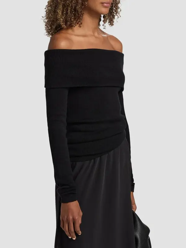 LISA YANG Claudina Cotton-cashmere Off-the-shoulder Top