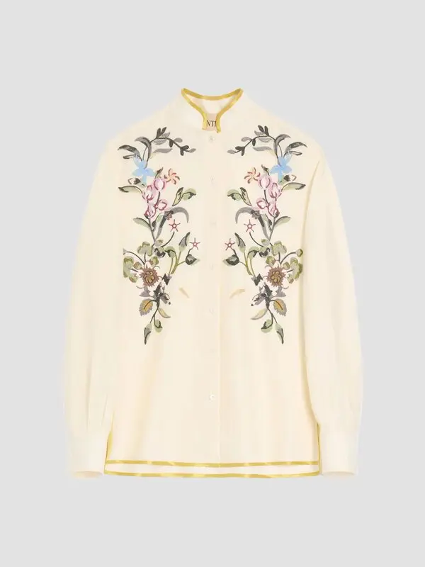 Valentino Garavani Embroidered Linen Shirt - Ivory