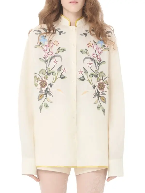Valentino Garavani Embroidered Linen Shirt