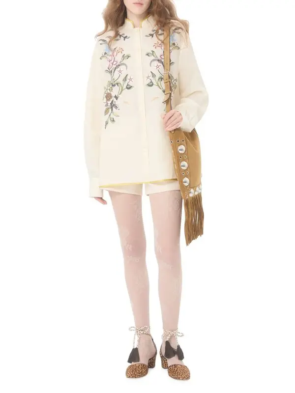 Valentino Garavani Embroidered Linen Shirt