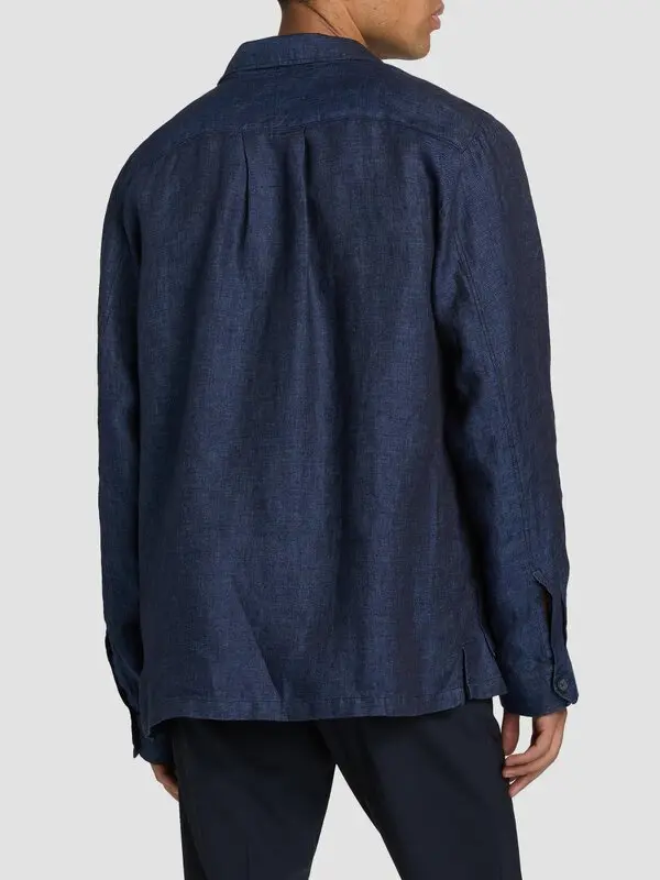 SAKS FIFTH AVENUE Linen Patch Pocket Overshirt