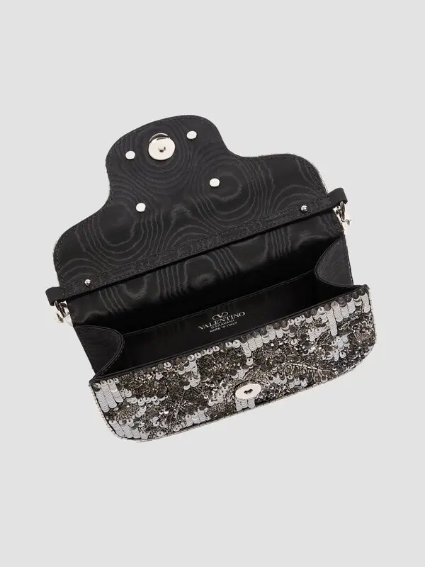 Valentino Garavani Locò Small Embroidered Top Handle Bag With Jewel Logo