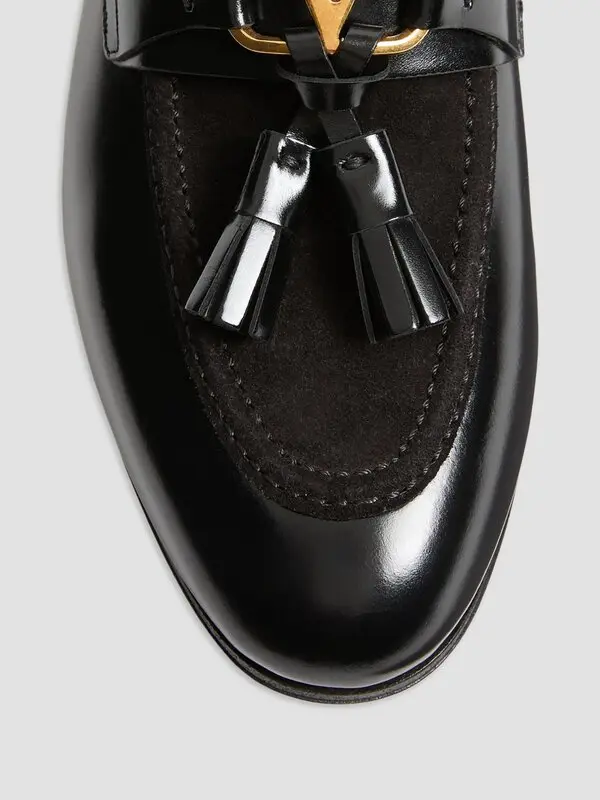 Valentino Garavani Vaniteux Calfskin And Split Leather Loafers