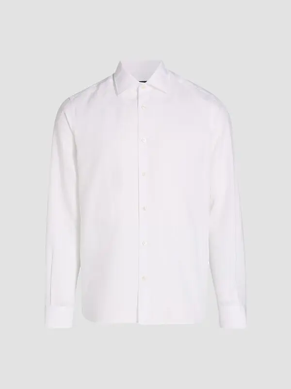 SAKS FIFTH AVENUE Collection Cotton-linen Shirt - White