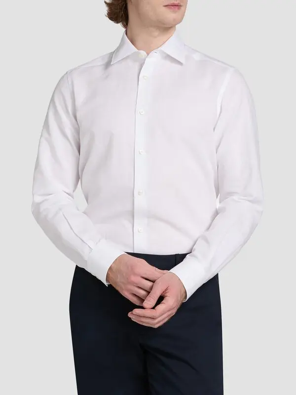 SAKS FIFTH AVENUE Collection Cotton-linen Shirt - White