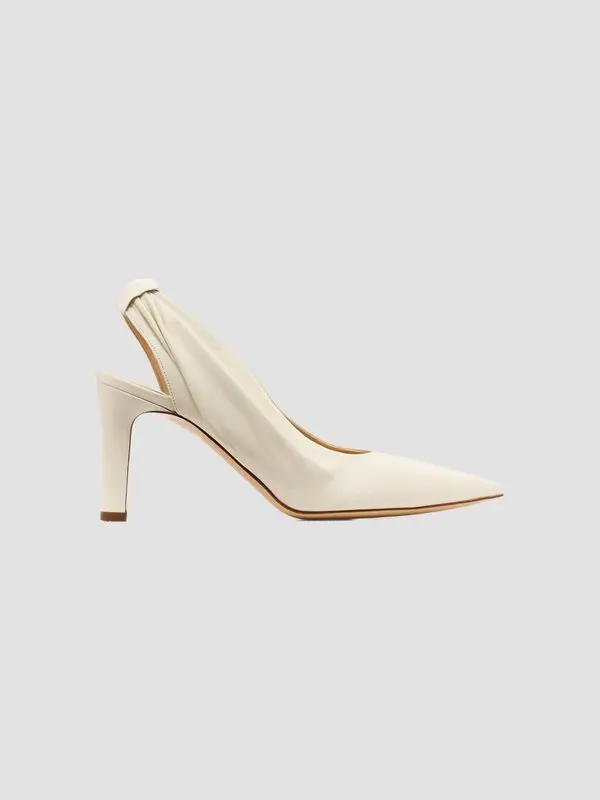 Gabriela Hearst Amari 75mm Leather Slingback Pumps - Ivory
