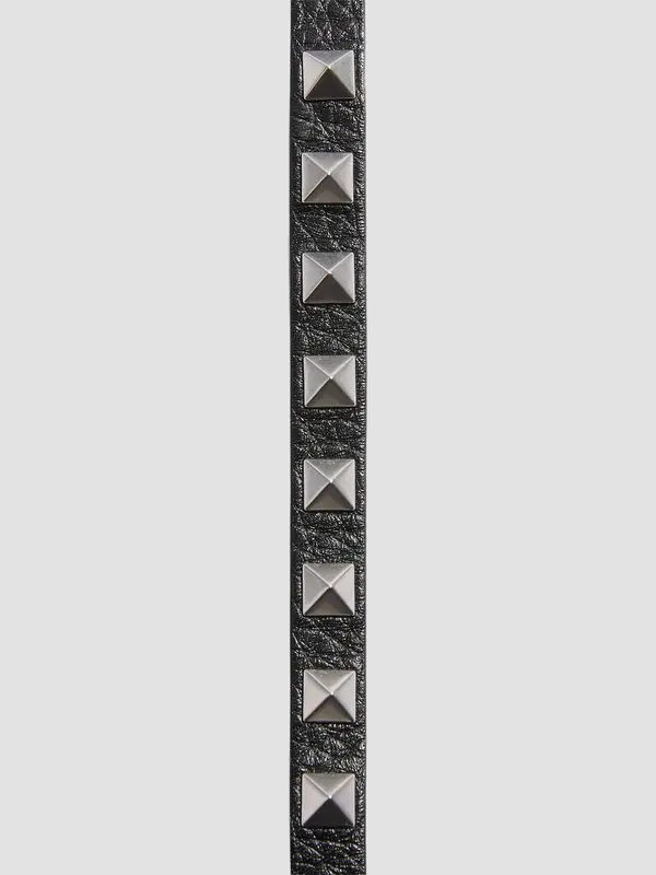 Valentino Garavani Rockstud Leather Bracelet With Ruthenium Studs