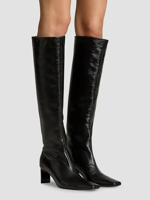 Khaite Ona 55mm Leather Knee-high Boots - Black