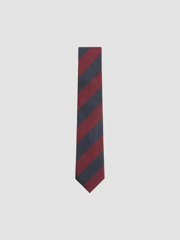 Valentino Garavani Valentie Jacquard Regital Silk Tie - Blue Maroon