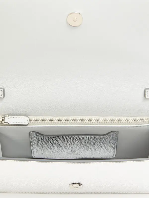 Valentino Garavani Vlogo Signature Mini Shoulder Bag In Laminated Grainy Calfskin