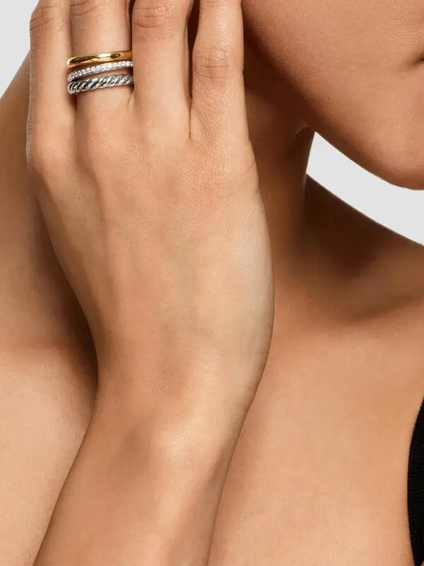 David Yurman Dy Mercer Three Row Ring In Sterling Silver