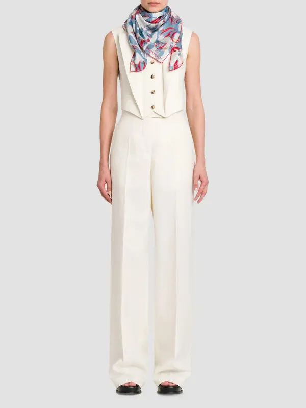 Alexander McQueen Hawaiian Floral Silk Scarf - Bluette Red