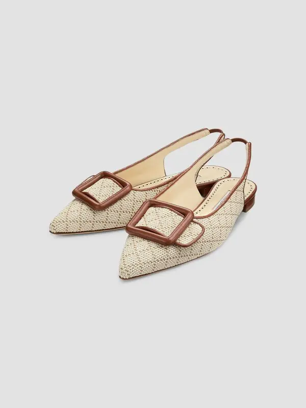 Manolo Blahnik Maylurabi Diamond-pattern Slingback Pumps