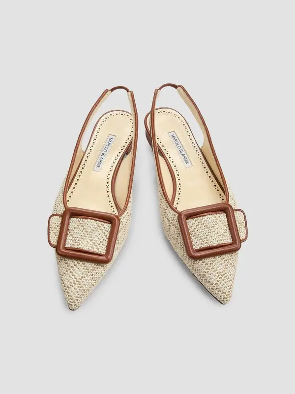 Manolo Blahnik Maylurabi Diamond-pattern Slingback Pumps